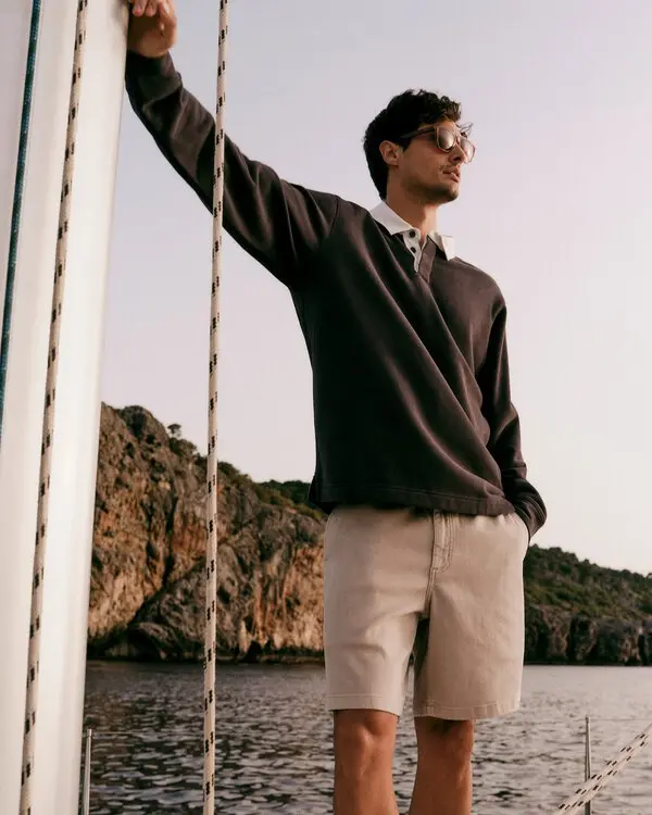 Vuori Long Sleeve Cypress Rugby - Navy