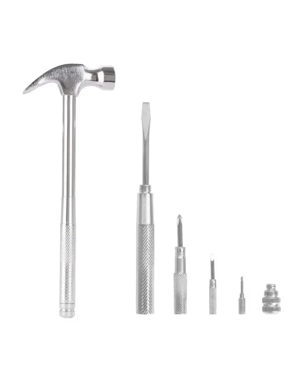 XDOVET 5-in-1 Multifunctional Hammer Chrome Plated And Rust Resistant - Silver