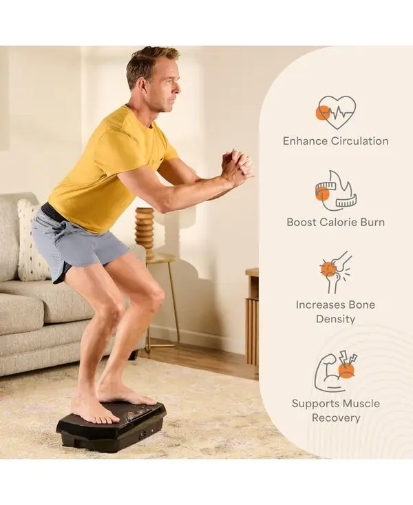 LIFEPRO Vibration Plate Exercise Machine With Magnetic Acupoints – Full Body Vibration Platform Lymphatic Drainage Massager - Black