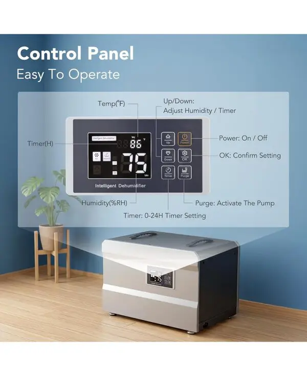 TRIBESIGNS 145 Pints Commercial Dehumidifier With Pump And Drain Hose