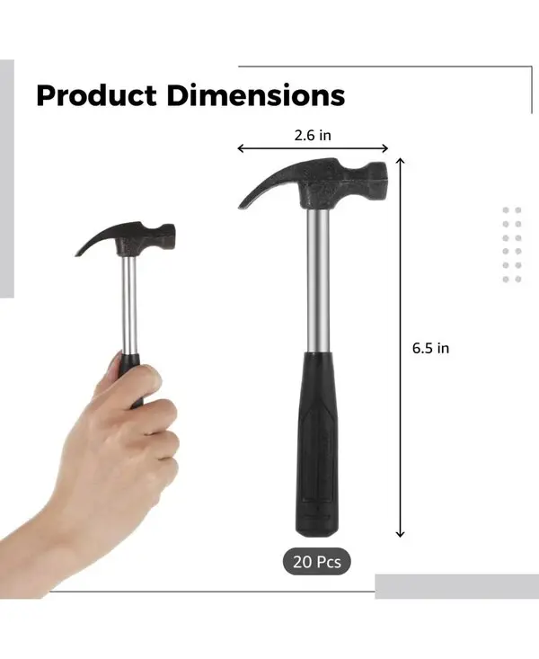 XDOVET Mini Claw Hammers Rubber Handle Wall Removers