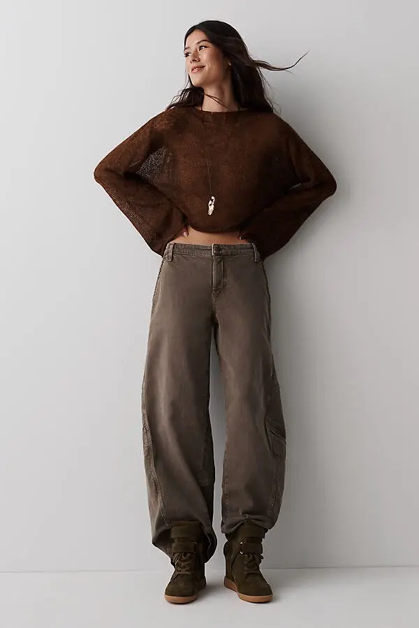 Anthropologie Sheer Boat-neck Knit Pullover