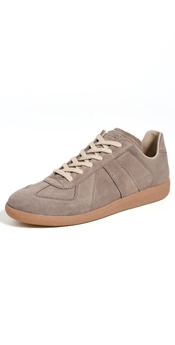 MAISON MARGIELA Replica Suede Lace-up Sneakers - Taupe