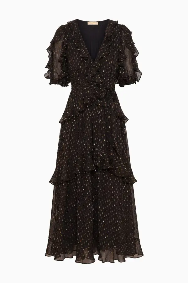 Ulla Johnson Tida Short Sleeve Silk Dress