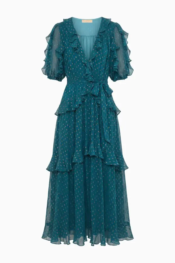 Ulla Johnson Tida Short Sleeve Silk Dress