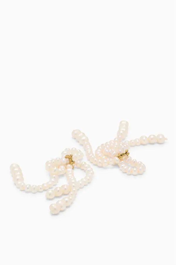 Ulla Johnson Bow Earring With Mother Of Pearls And Brass