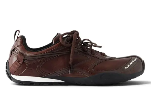 Balenciaga Leather Radar Sneakers - Brown/black