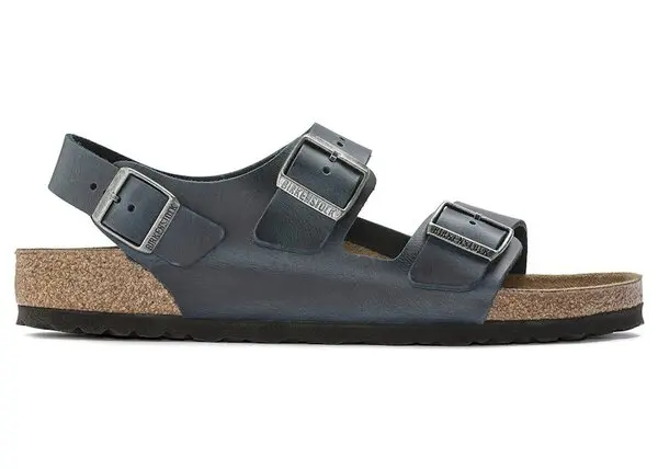 BIRKENSTOCK Milano Oiled Leather Sandals - Insignia Blue