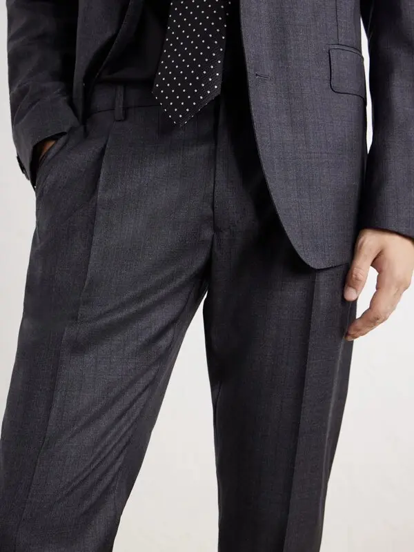 Dolce & Gabbana Straight-leg Pleated Pinstriped Virgin Wool Trousers