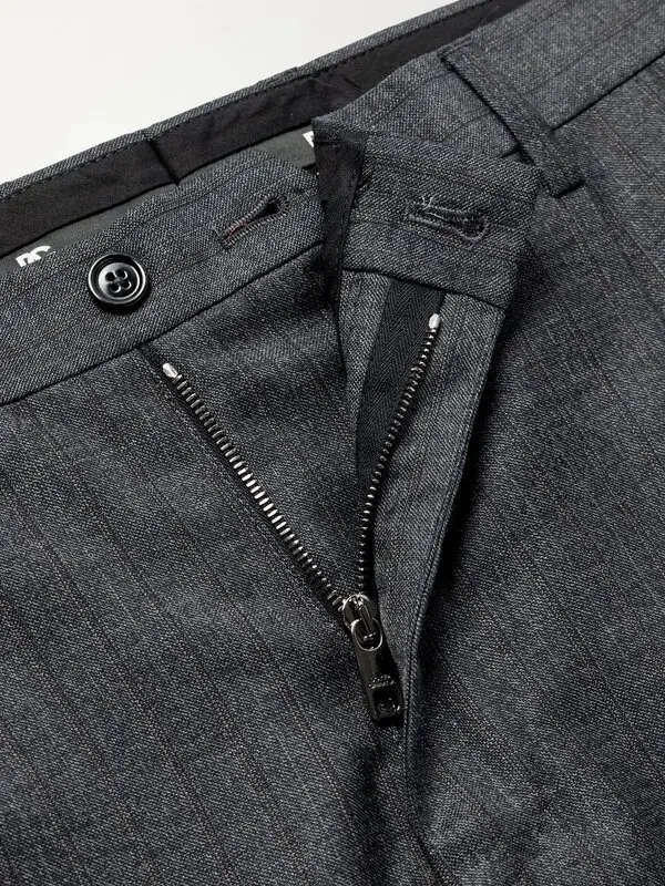 Dolce & Gabbana Straight-leg Pleated Pinstriped Virgin Wool Trousers
