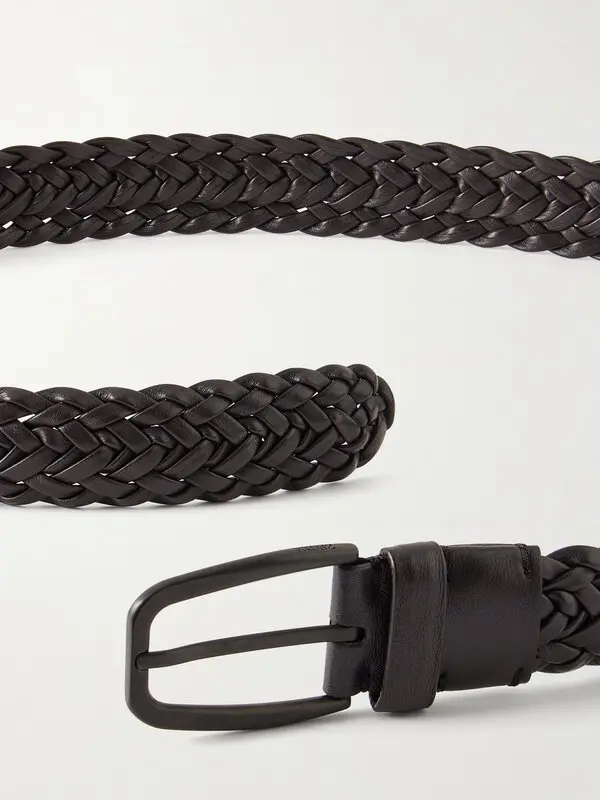 Zegna 3.2cm Braided Leather Belt