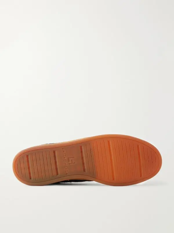 Officine Creative Suede-trimmed Calf Hair Sneakers - Burgundy
