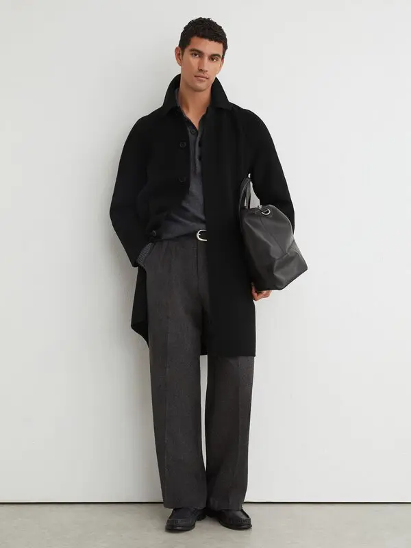 REISS Mccullough Wool-blend Single-breasted Raglan Overcoat
