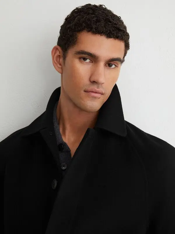 REISS Mccullough Wool-blend Single-breasted Raglan Overcoat