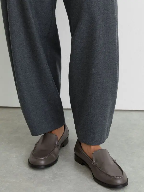 REISS Renee Leather Apron-toe Loafers