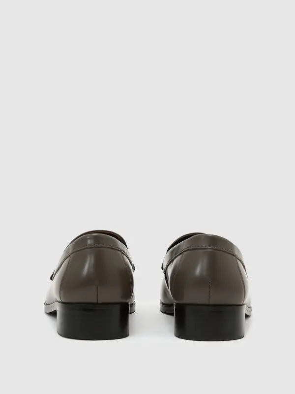 REISS Renee Leather Apron-toe Loafers