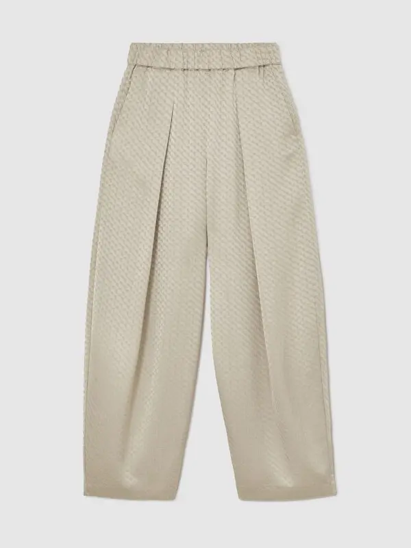 REISS Dia Jacquard Pleated Tapered Trousers
