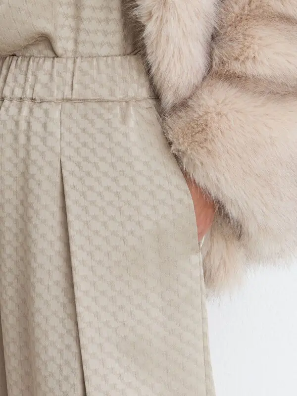 REISS Dia Jacquard Pleated Tapered Trousers