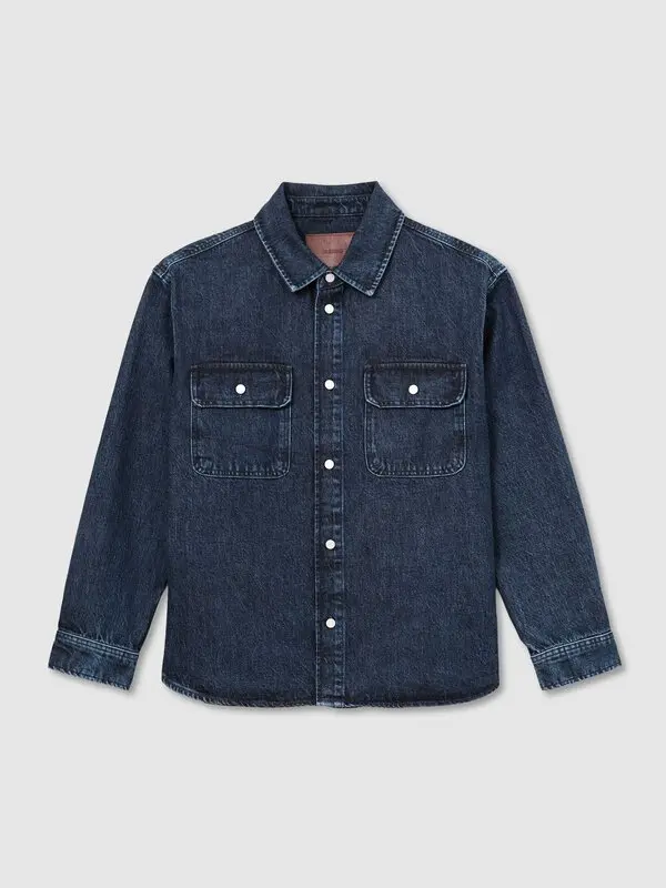 REISS Kravitz Twin-pocket Rigid-denim Jacket