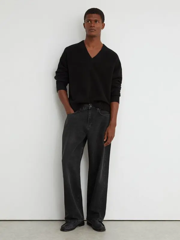 REISS Bowie Loose-fit Rigid-denim Jeans - Black