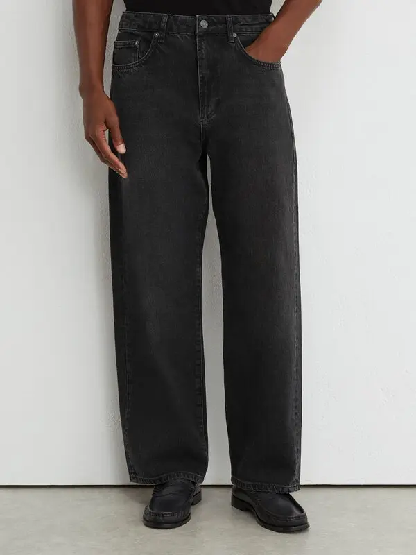 REISS Bowie Loose-fit Rigid-denim Jeans - Black