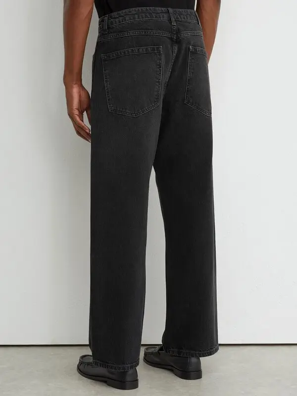 REISS Bowie Loose-fit Rigid-denim Jeans - Black
