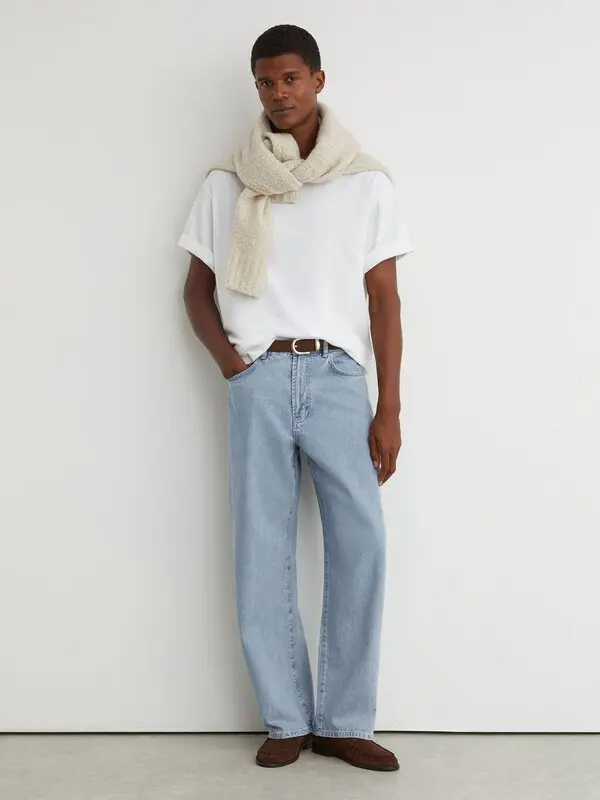 REISS Bowie Baggy-fit Jeans - Light Blue Wash