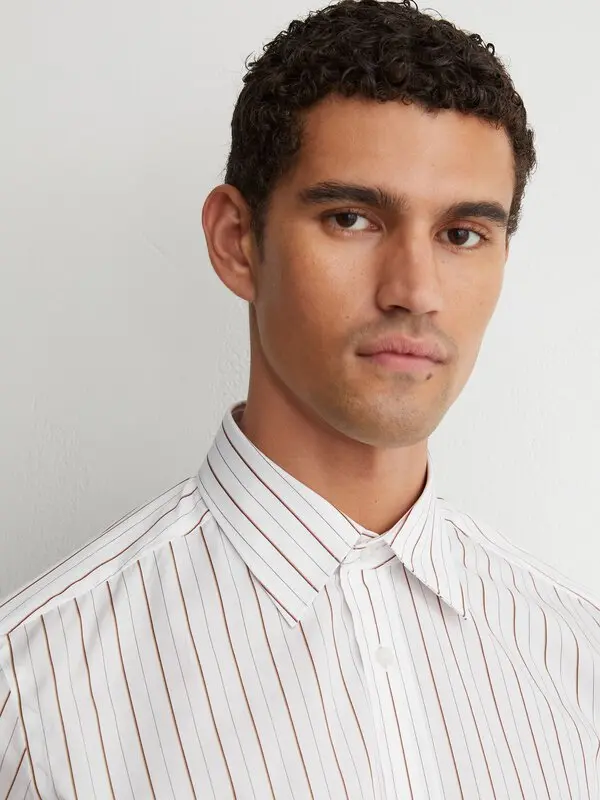 REISS Titan Cotton Pinstripe Spread-collar Shirt Regular-fit