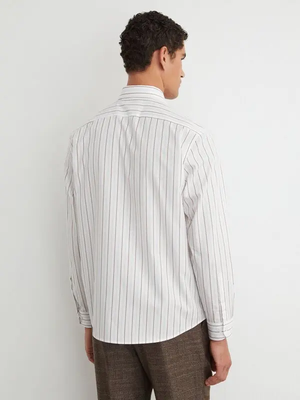 REISS Titan Cotton Pinstripe Spread-collar Shirt Regular-fit
