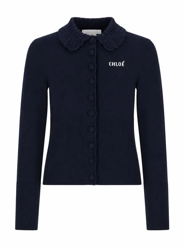 Chloé Knit Cardigan With Logo Detail