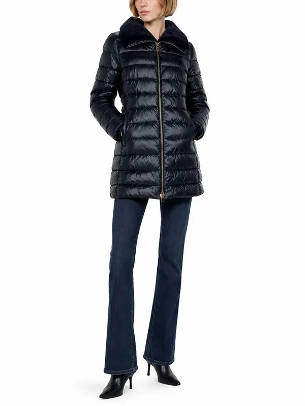 Herno Long Quilted Down Jacket - Blue
