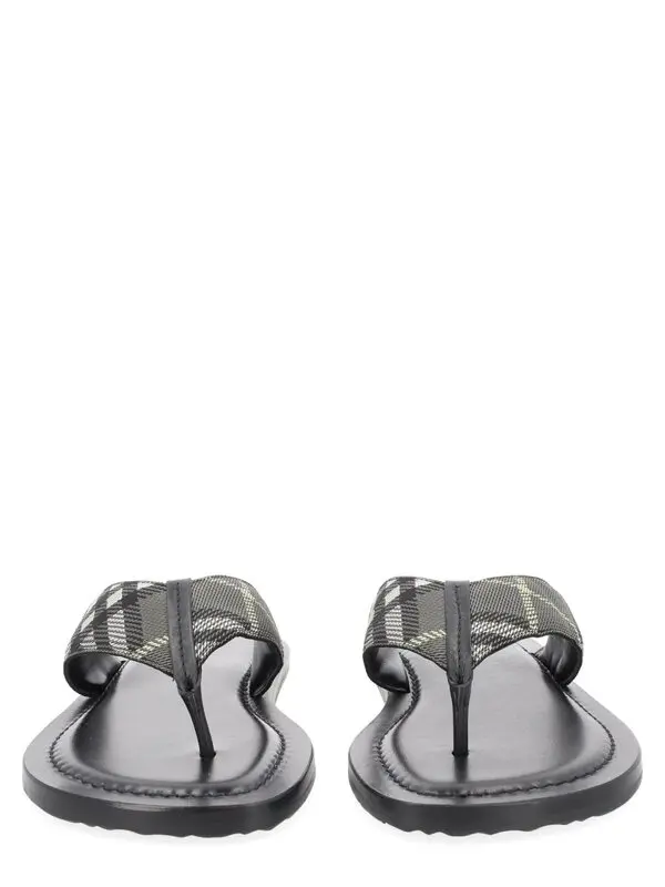 Burberry Plaid Strap Thong Sandals - Multicolour