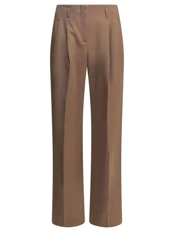GOLDEN GOOSE Tailored Virgin Wool High-waisted Wide-leg Pants With Star Detail - Pink