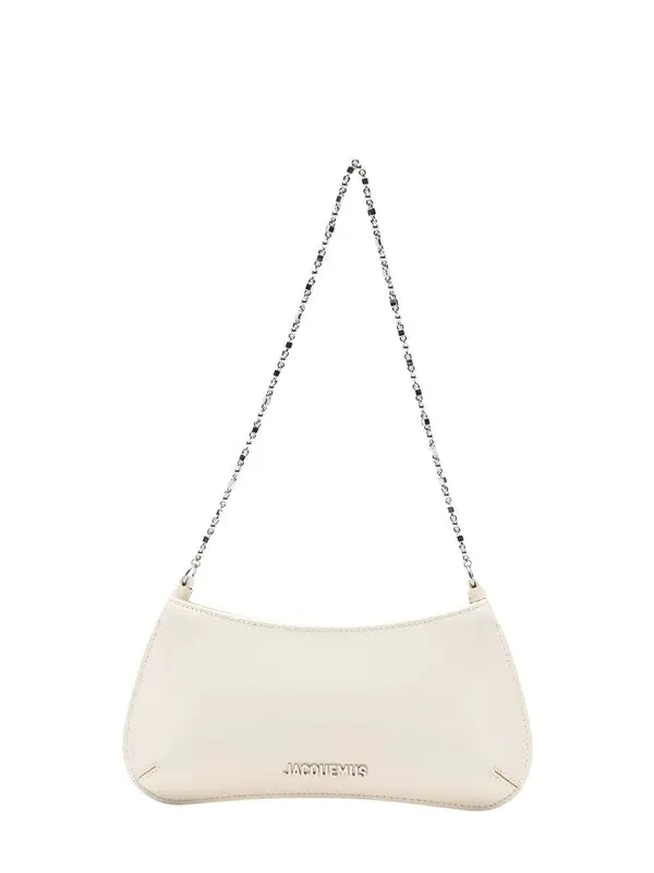 Jacquemus Shiny Leather Chain Handbag With Gold-tone Hardware And Zip Closure