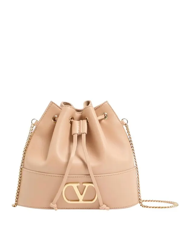 Valentino Garavani Mini Vlogo Signature Bucket Bag In Leather - Pink