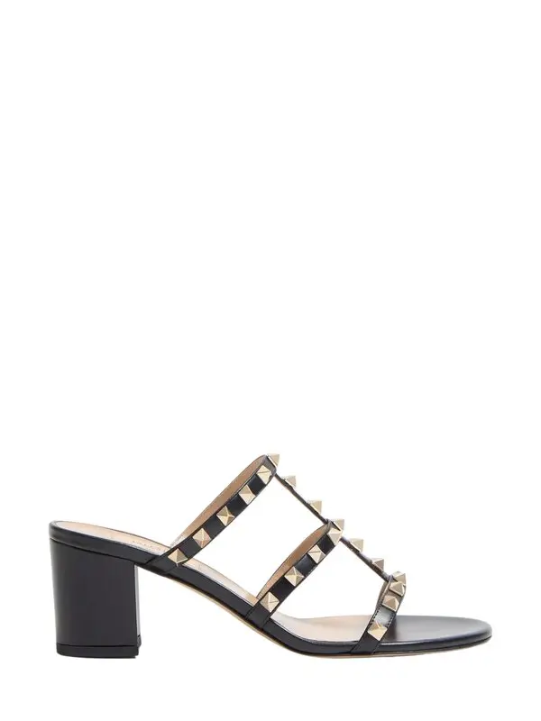 Valentino Garavani Rockstud Block Heel Sandals - Black