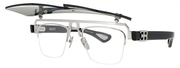 BUGATTI 01brx Men7 Sunglasses 142-0-140 Metal Clip-on Flip-down Lenses - In Description