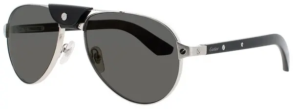 Cartier Aviator Sunglasses - 003 - Silver / Smoke Polarized