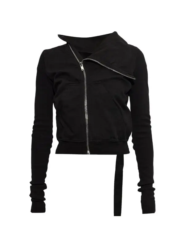 Rick Owens Cotton Zipped Sweatshirt - Black