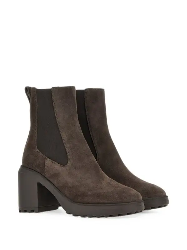 Hogan H724 Leather Chelsea Boots - Brown