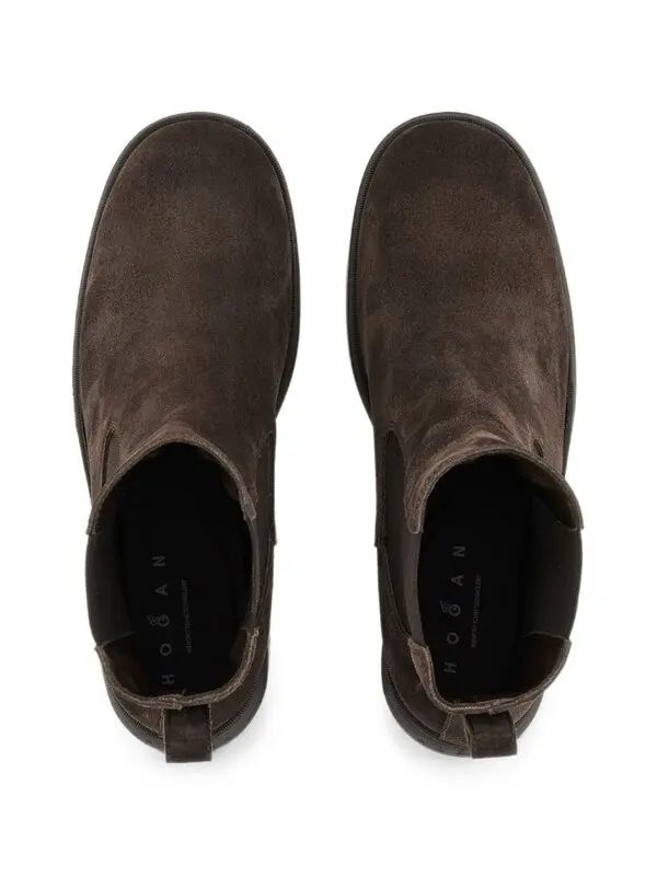 Hogan H724 Leather Chelsea Boots - Brown