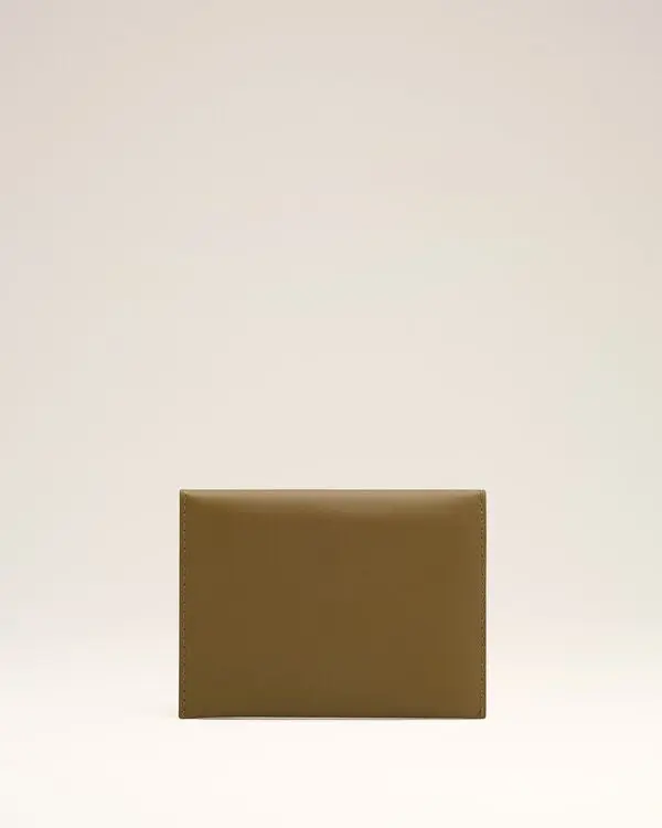 AMI Paris Leather Carrousel Folded Card Holder Green