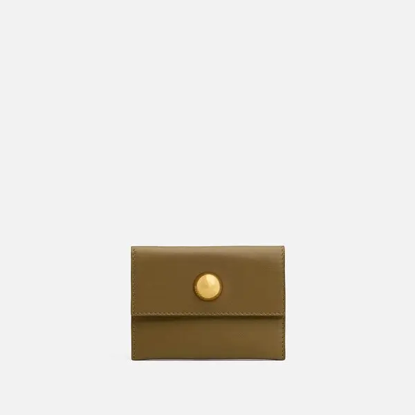 AMI Paris Leather Carrousel Folded Card Holder Green