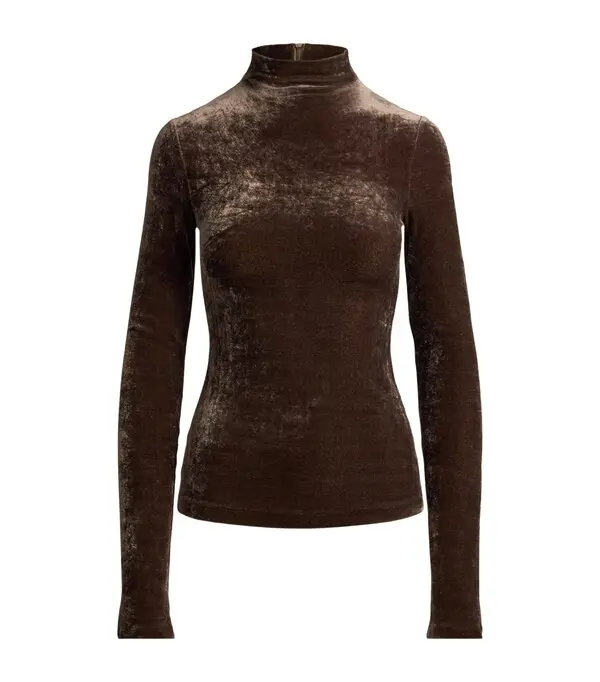 Ralph Lauren Velour Ilene Top - Brown