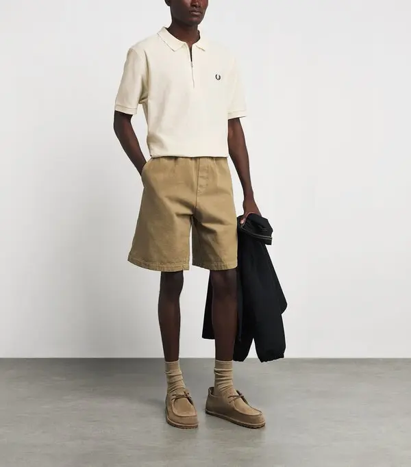 Fred Perry Cotton Crepe Piqué Polo Shirt