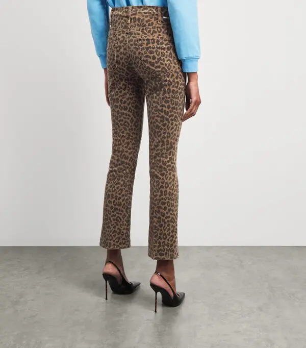 MOTHER Cheetah Print The Hustler Flood Flared Jeans