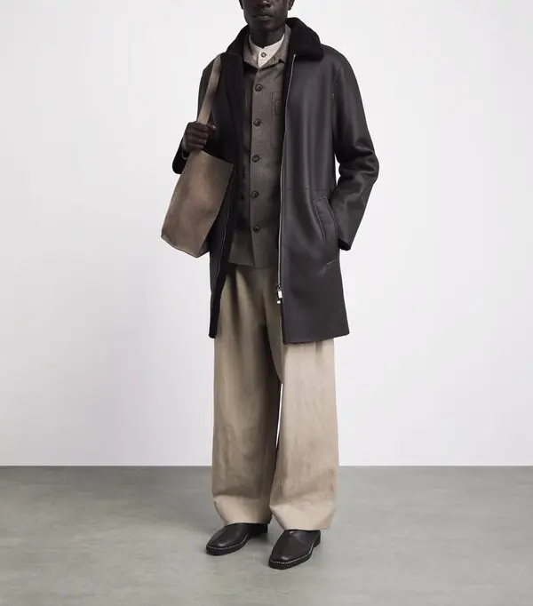 Pal Zileri Shearling Lined Long Coat