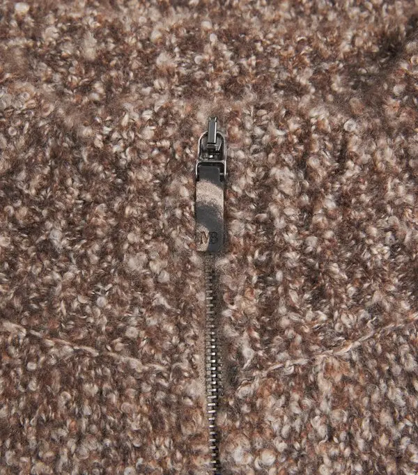 MAURIZIO BALDASSARI Cashmere-silk Bouclé Quarter-zip Sweater
