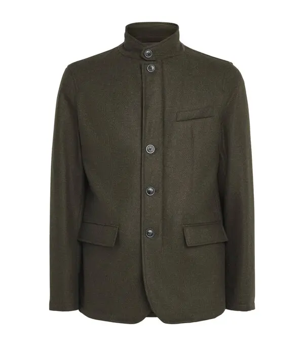 Herno Wool-silk High-neck Shacket