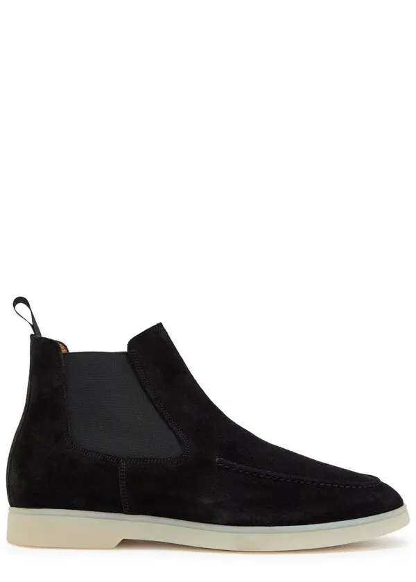AURELIEN City Suede Chelsea Boots - Black